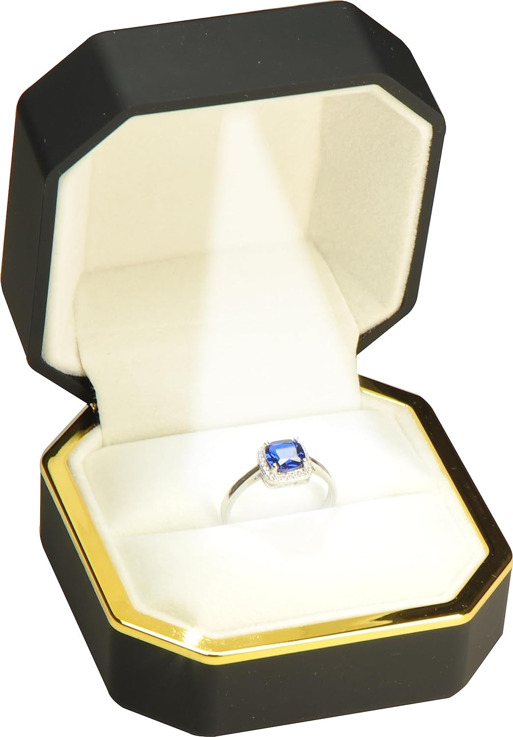 The Jewellery Pak Black Ring Box for Proposal, Engagement, Wedding…Lux
